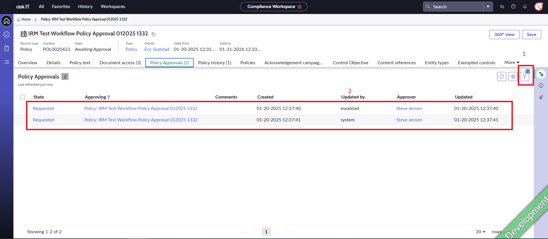 Workspace list default filter - ServiceNow Community